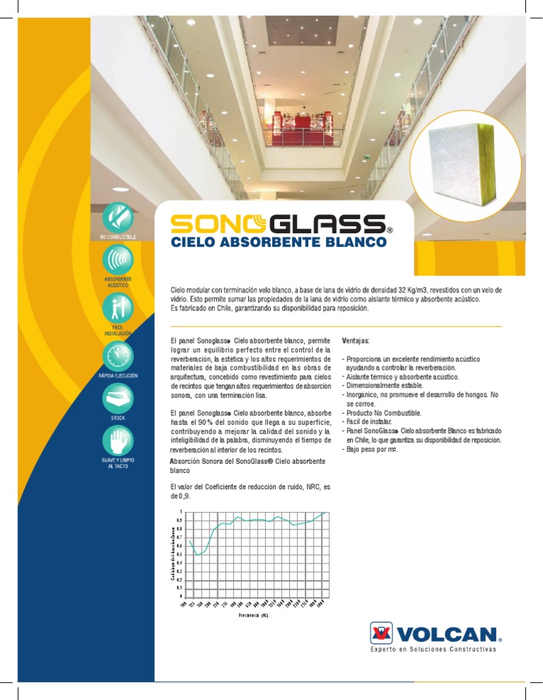 Panel Sonoglass: Absorción Acústica Eficaz | PDF | Tecnología
