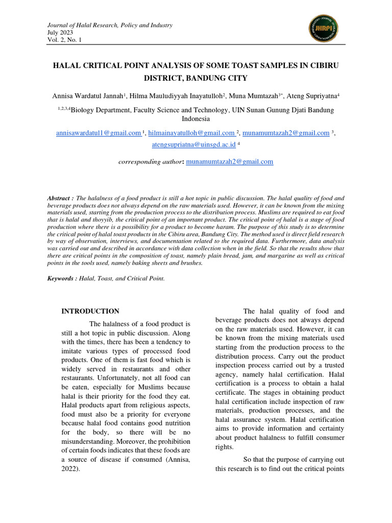Titik Kritis Halal-Pangan-Roti | PDF | Breads | Margarine