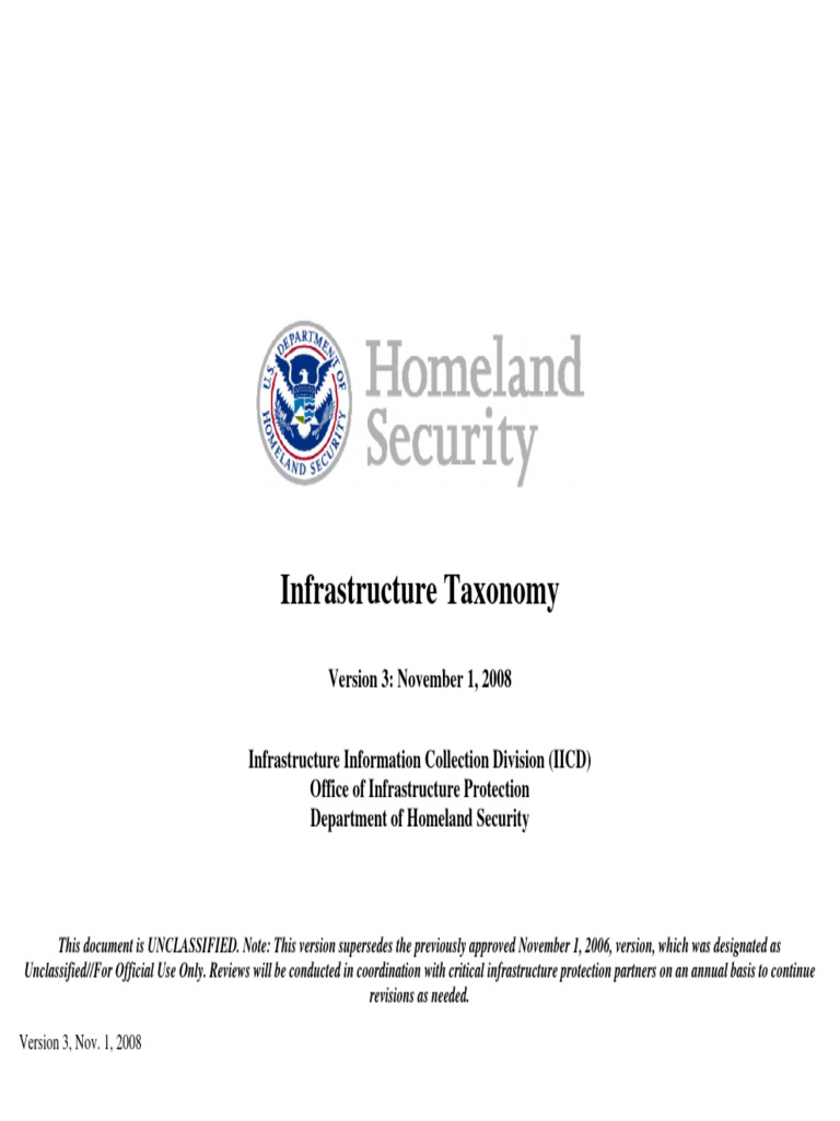 Infrastructure Taxonomy: Version 3: November 1, 2008 | PDF | Natural ...