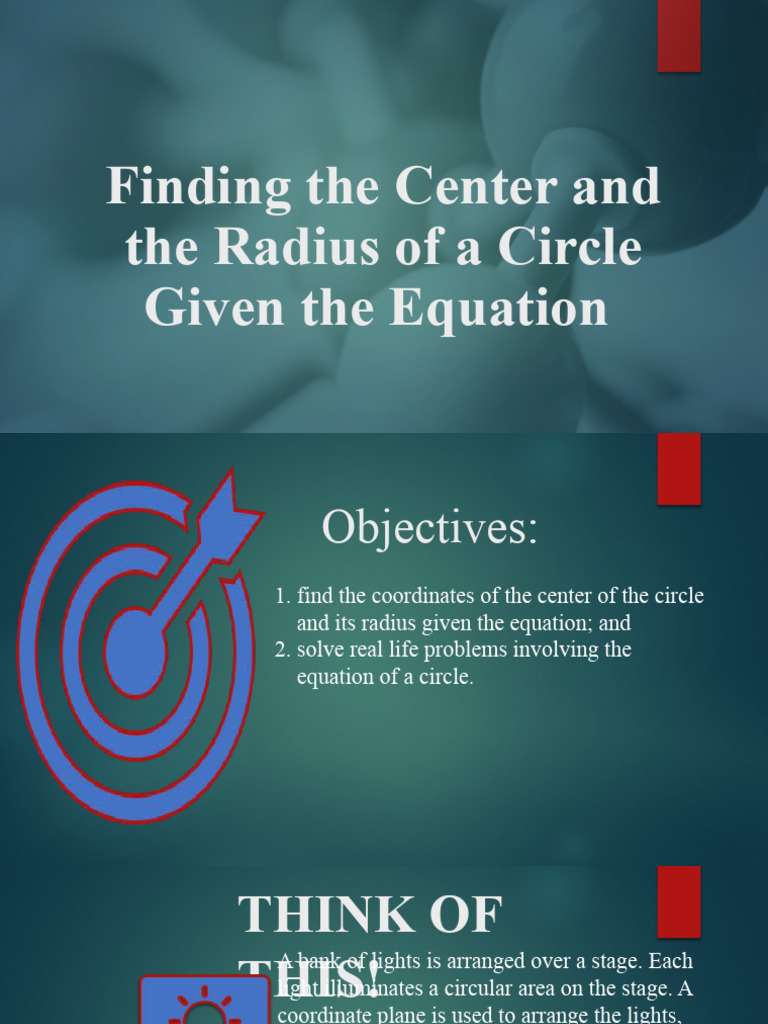 Asynchronous April 17 Finding The Center and The Radius of A Circle ...
