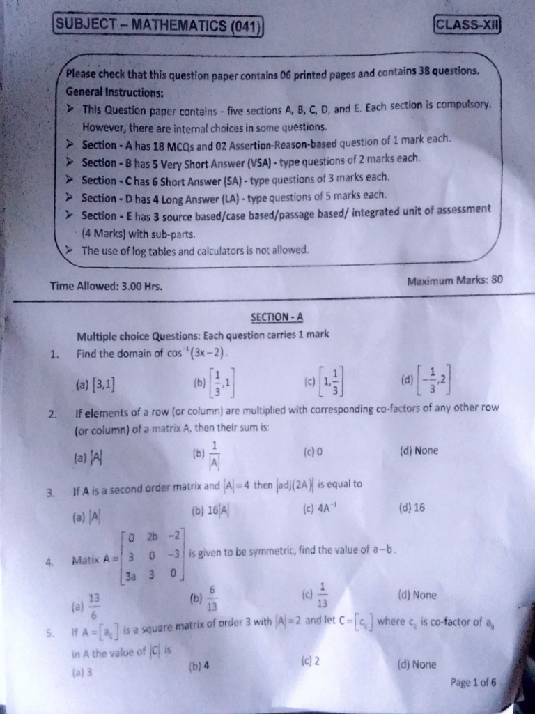 ODM Pre Boards QP | PDF