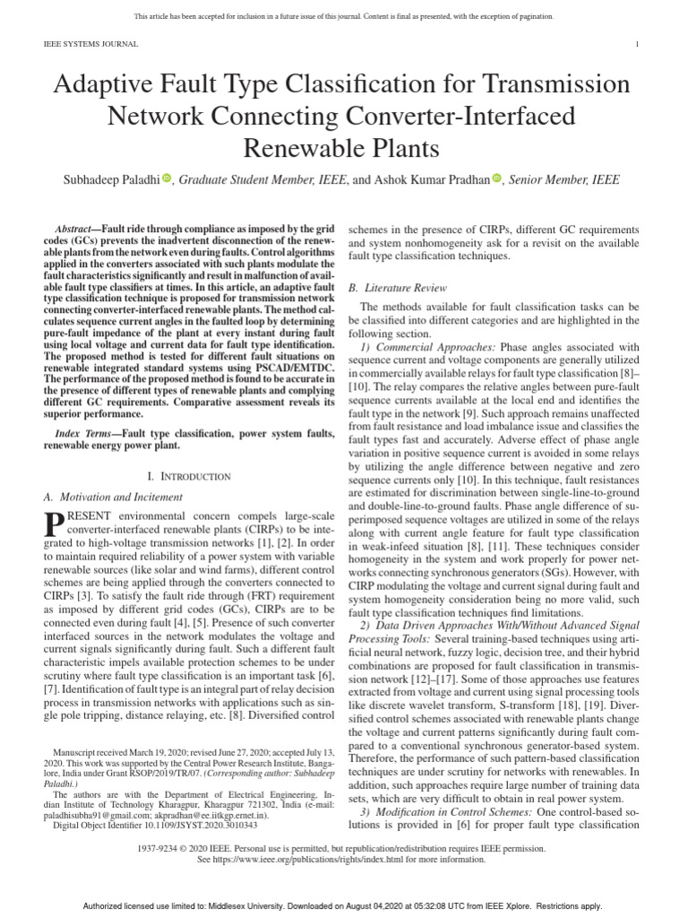 Adaptive Fault Type Classiﬁcation For Transmission Network Connecting