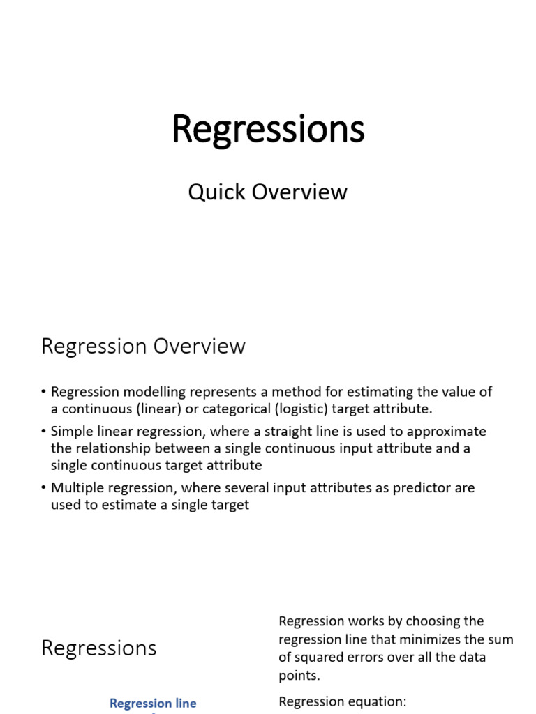 Concepts - Regression Overview | PDF | Coefficient Of Determination ...