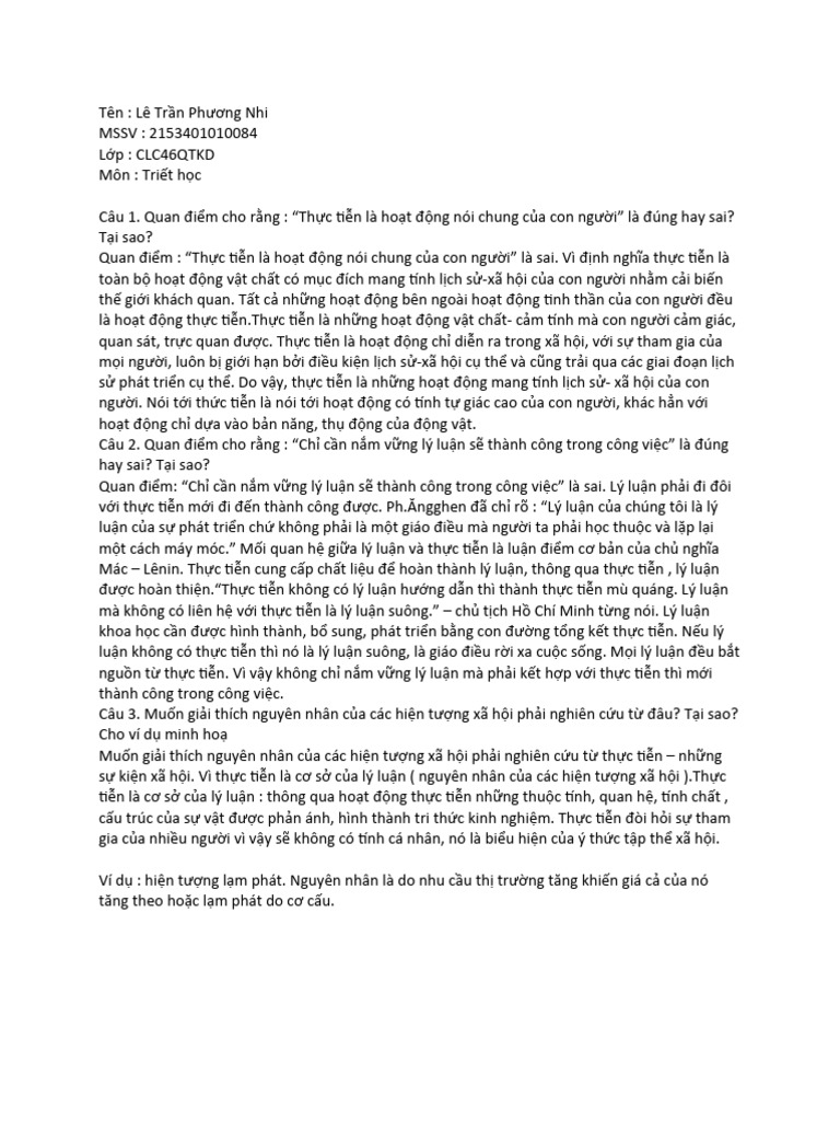 PhuongNhi TrietHoc | PDF