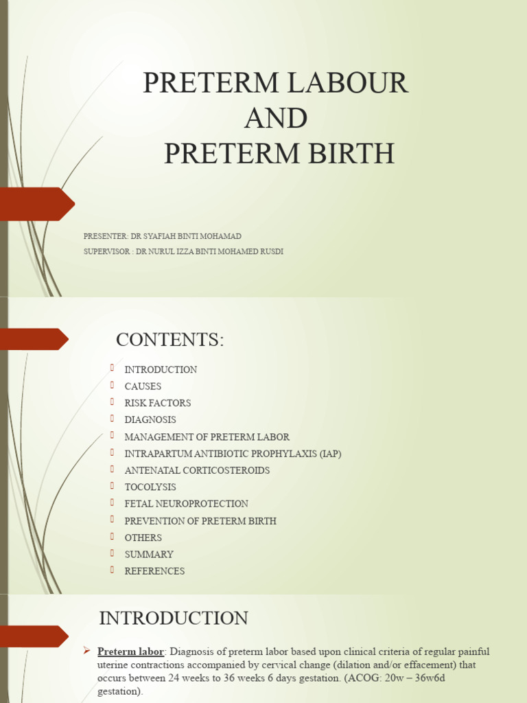 Preterm Labour and Birth (Latest) | PDF | Preterm Birth | Childbirth