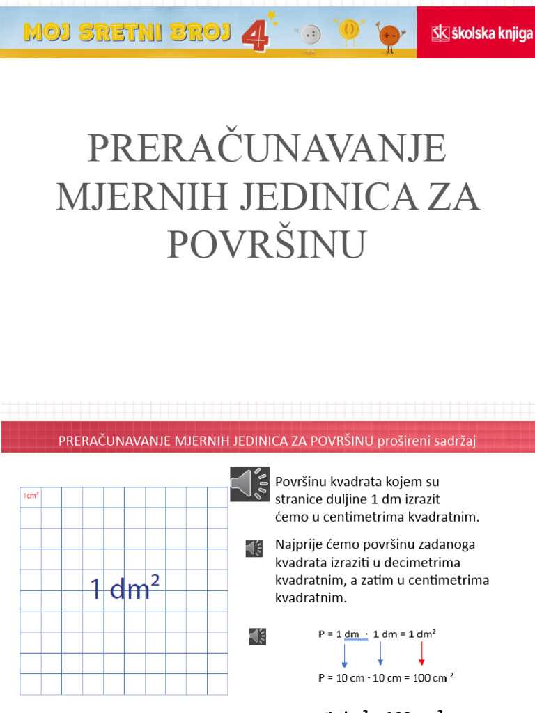 042 PPT PRERAČUNAVANJE MJERNIH JEDINICA ZA POVRŠINU Prošireni Sadržaj | PDF
