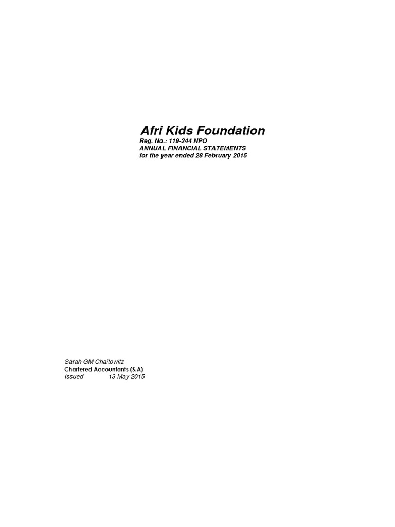 Annual Fin Statements YE Feb 2015 | PDF | Audit | Financial Audit