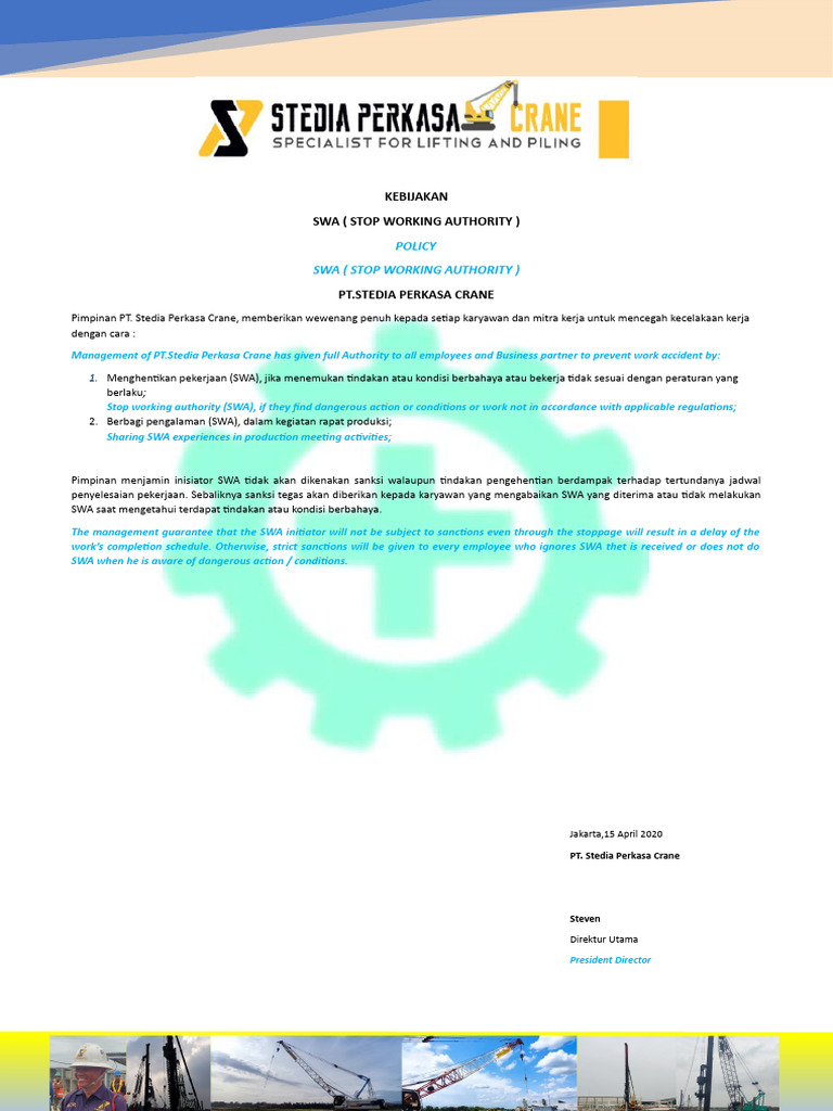 Kebijakan Swa Stedia | PDF