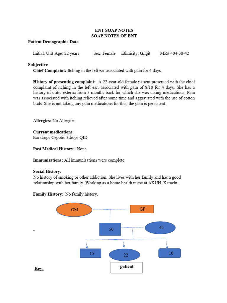 ENT Clinic SOAP Notes | PDF | Diseases And Disorders | Clinical Medicine