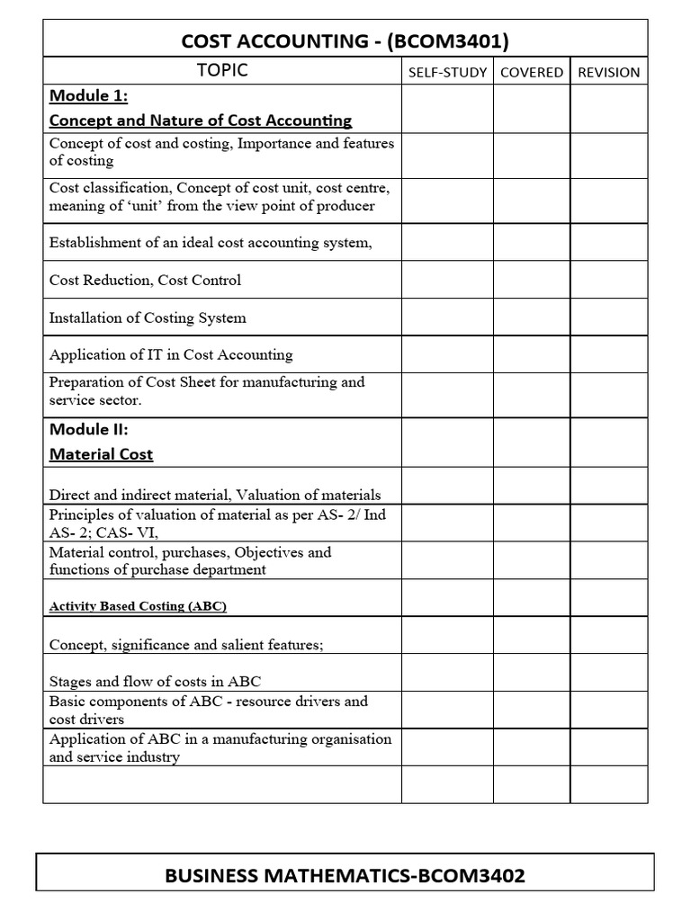 BCom Course Modules Overview | PDF | Matrix (Mathematics) | Risk