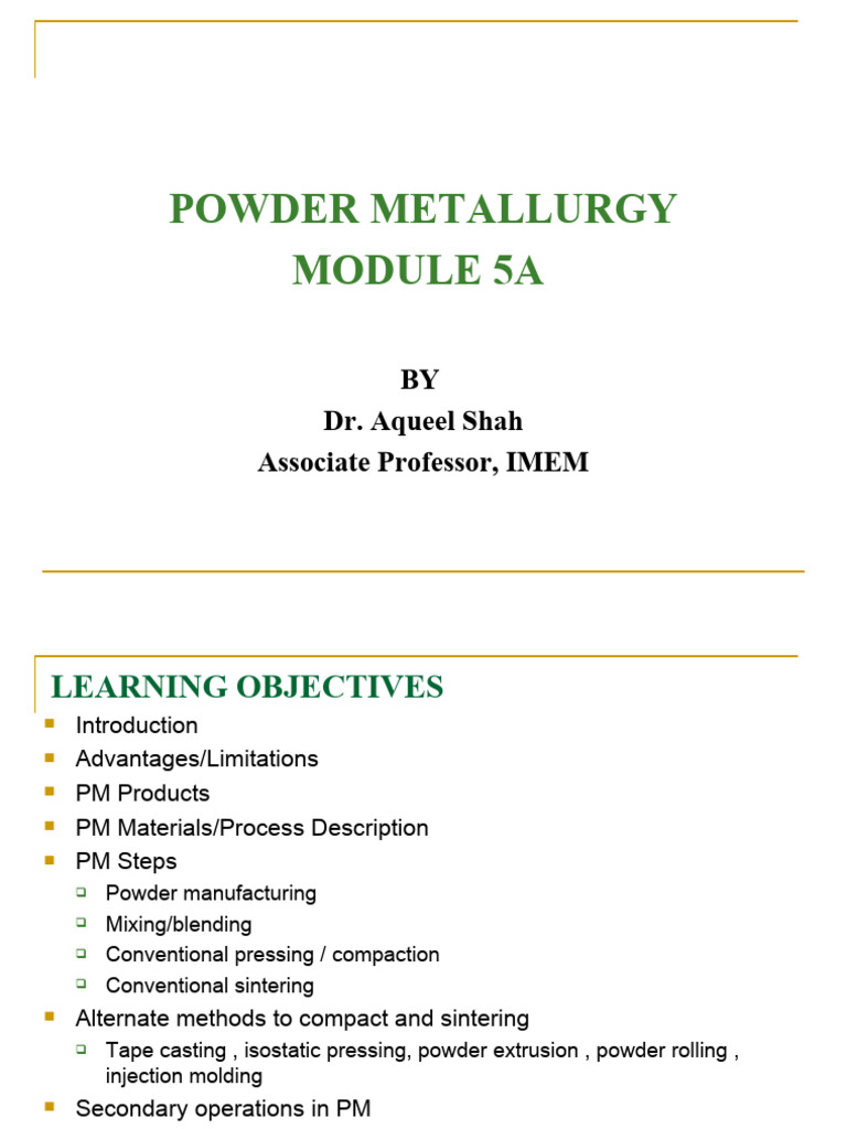 6 Powder Metallurgy | Download Free PDF | Sintering | Extrusion
