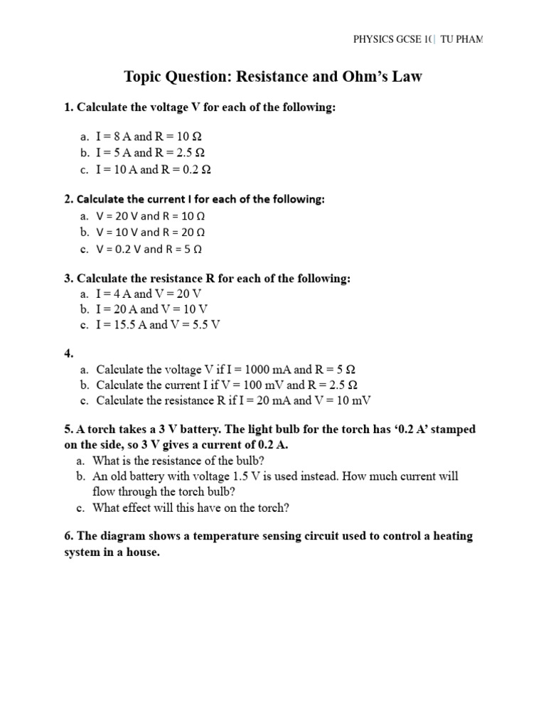 Resistance and Ohm's Law | PDF | Electrical Resistance And Conductance ...
