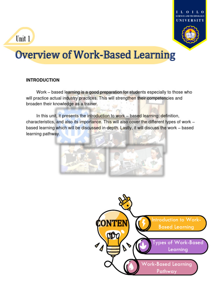 Unit-1-Overview-to-Work-Based-Learning | PDF | Learning | Apprenticeship