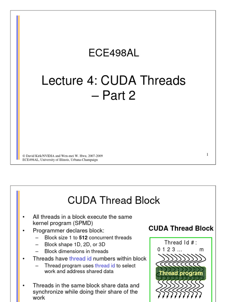 Lecture4 CUDA Threads Part2 | Download Free PDF | Thread (Computing) | Computer Architecture