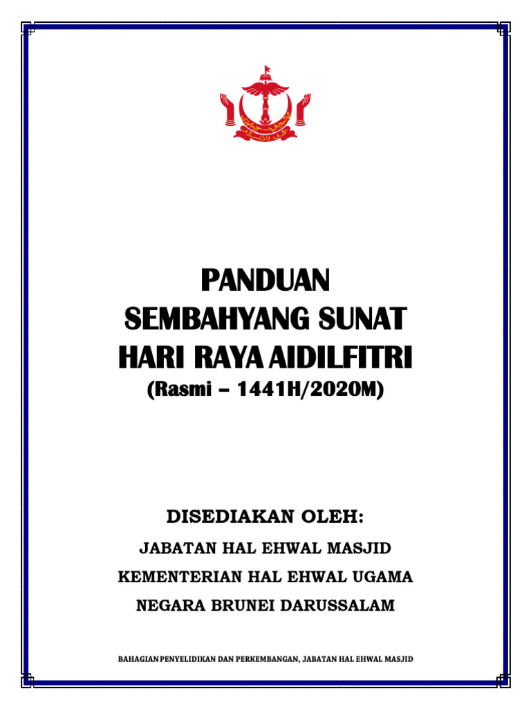 Panduan Sembahyang Sunat Hari Raya 2020 | PDF