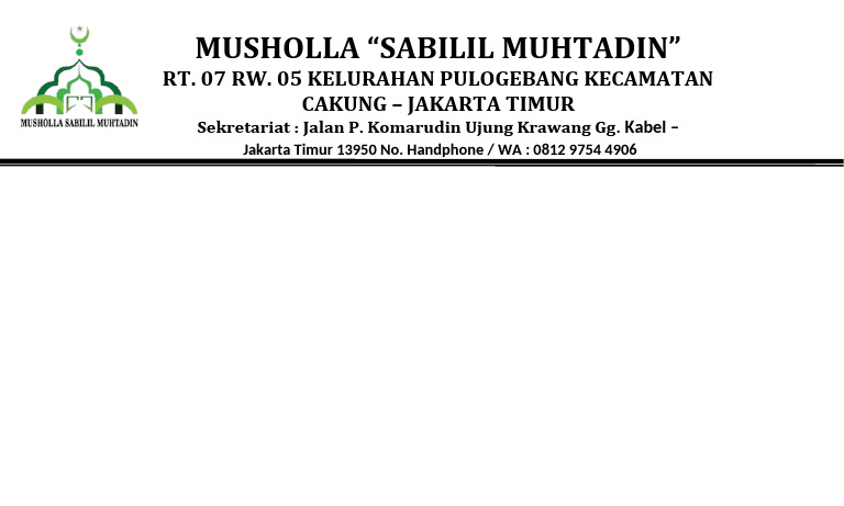 Kop Surat Musholla New | PDF