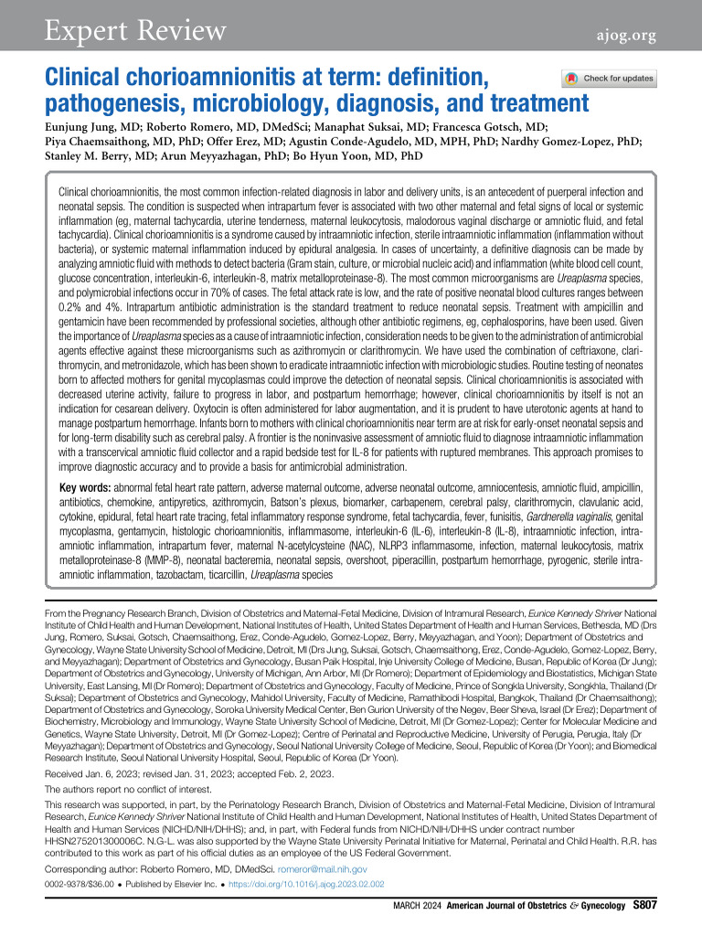 Clinical-chorioamnionitis-at-term--definition,-pat | PDF | Childbirth ...