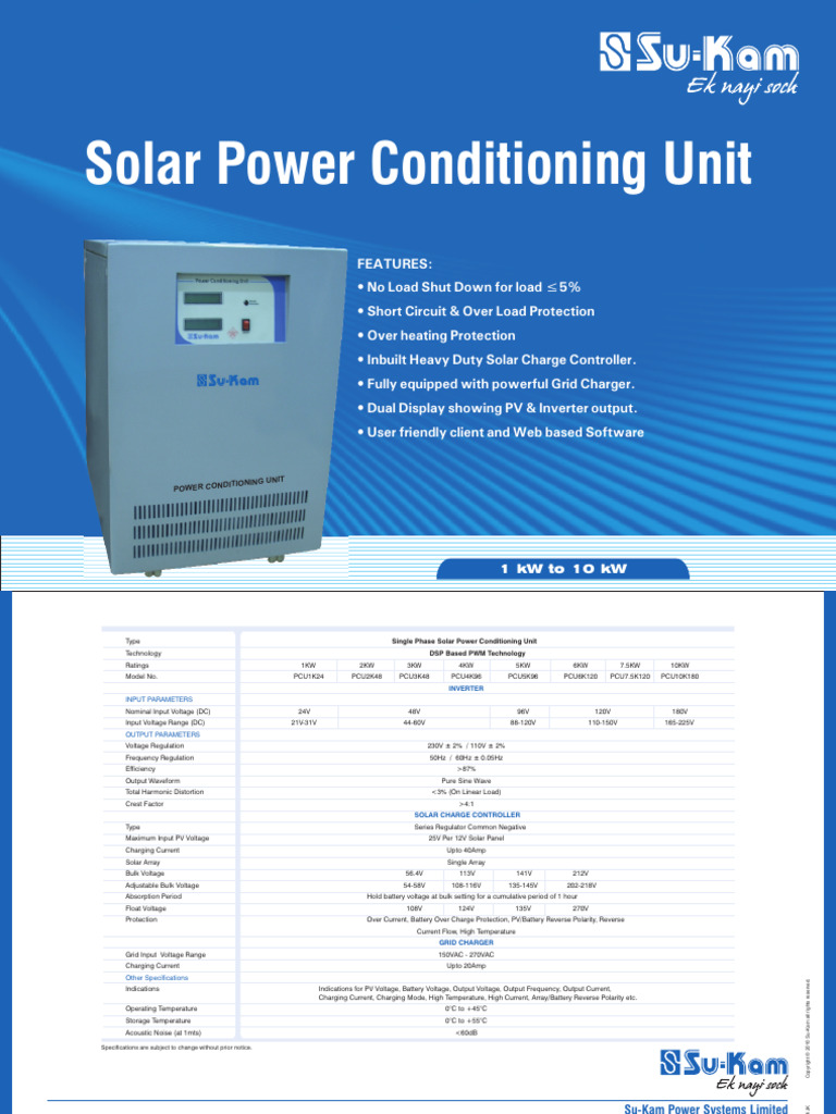 Solar Power Conditioning Unit | PDF | Power Inverter | Electrical ...