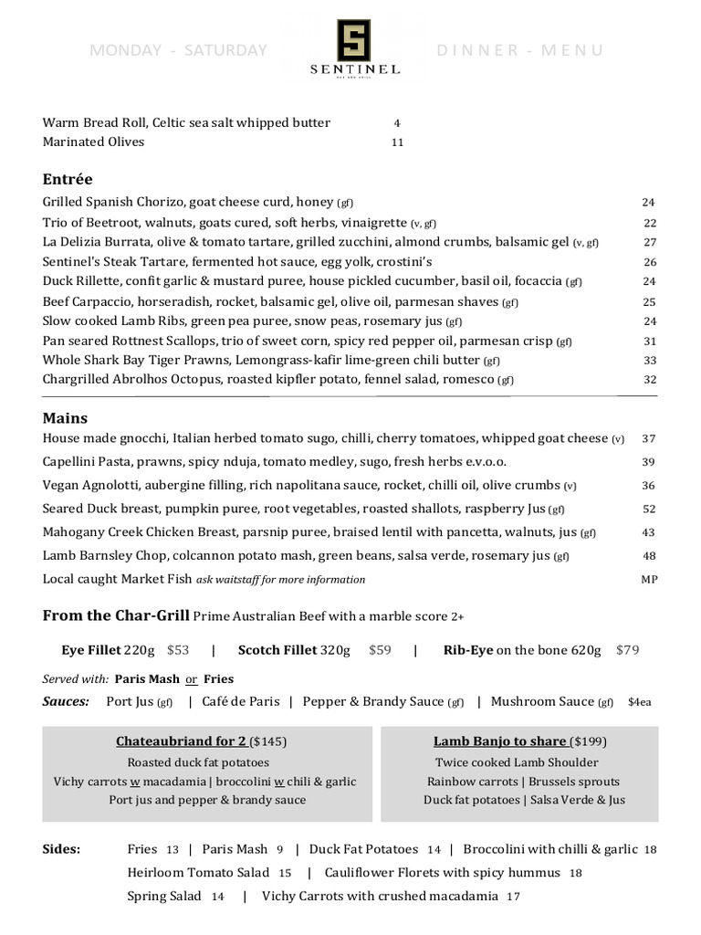 Dinner Menu MARCH 2024 | PDF | Sauce | Pickling