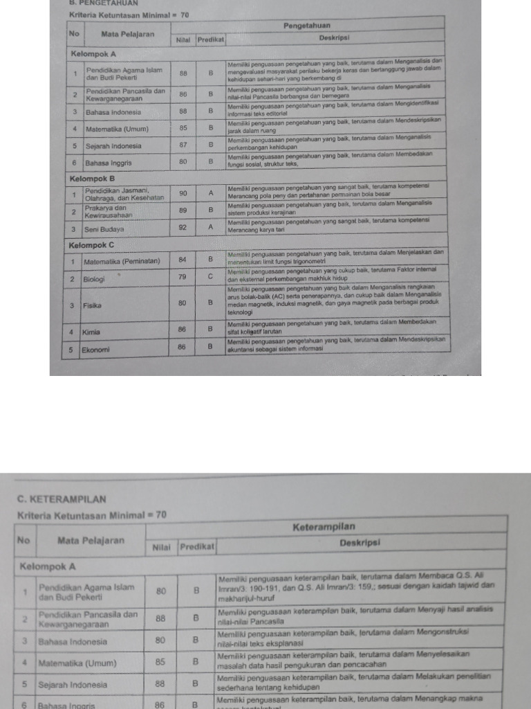 Rapot Semester 5 | PDF