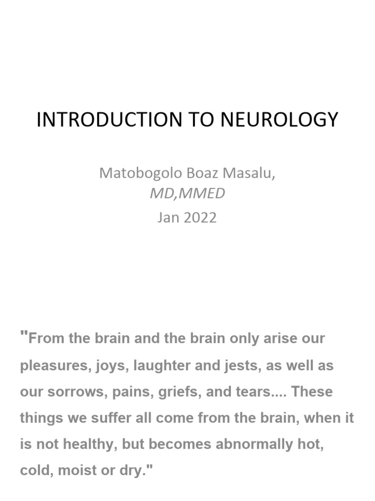 Introduction to Neurology Basics | PDF | Axon | Brainstem