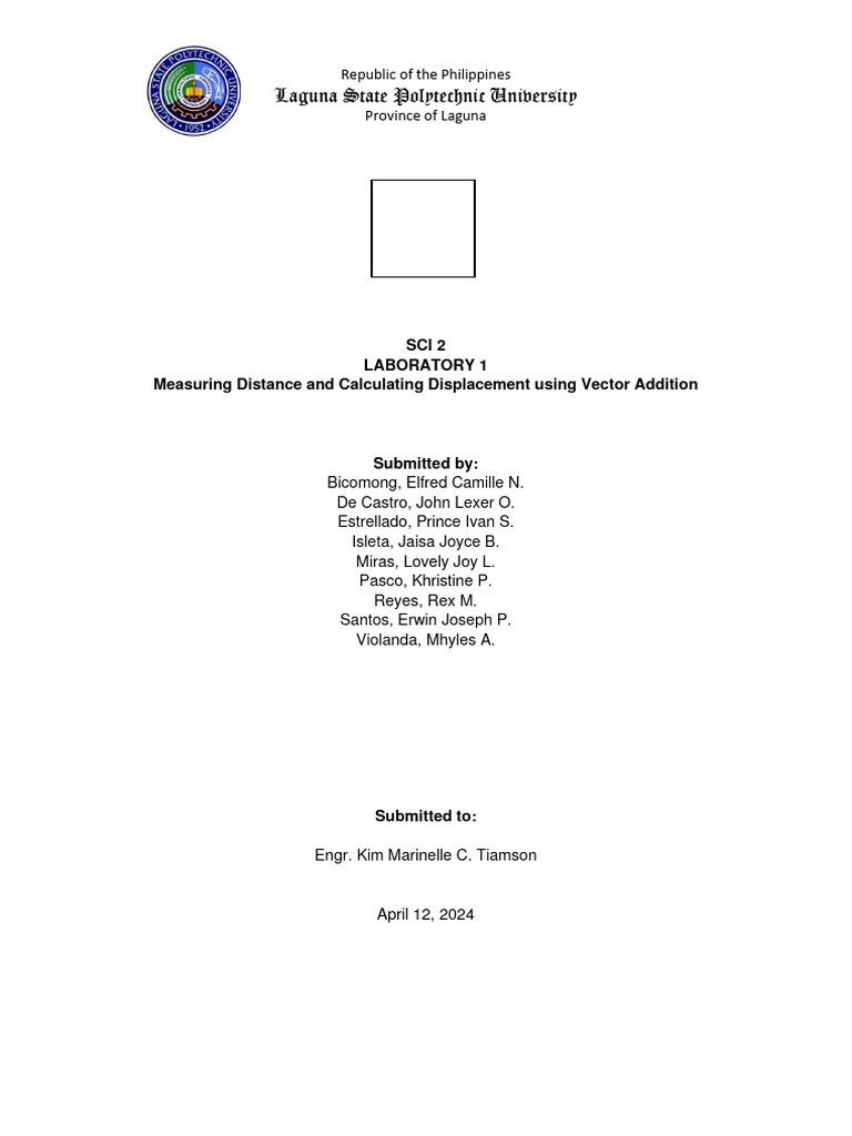 SCI 2 Lab Report | PDF | Euclidean Vector | Distance