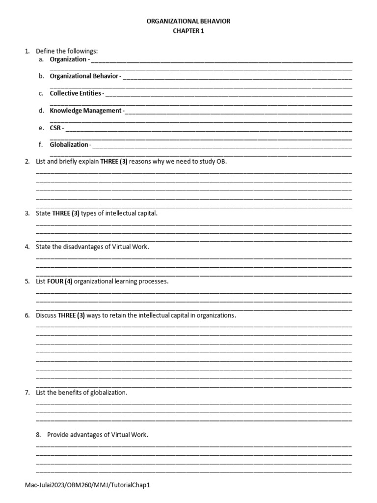 Obm 260 (Tutorial) | PDF | Psychology | Cognitive Science