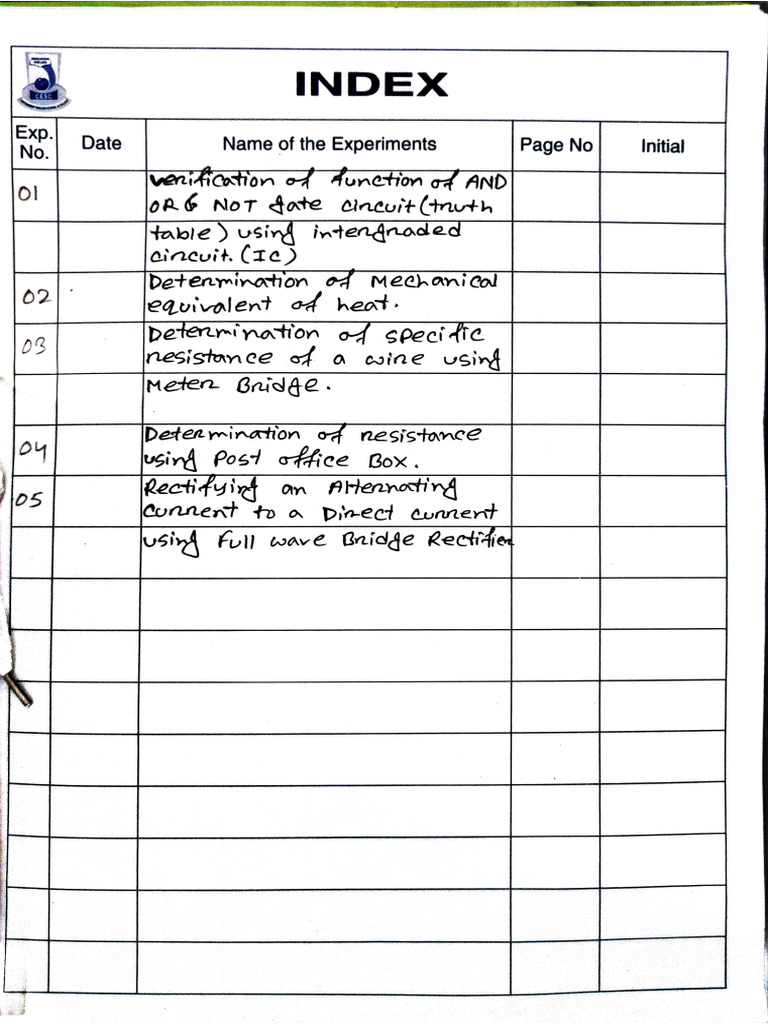 Physics 2nd Paper INDEX | PDF