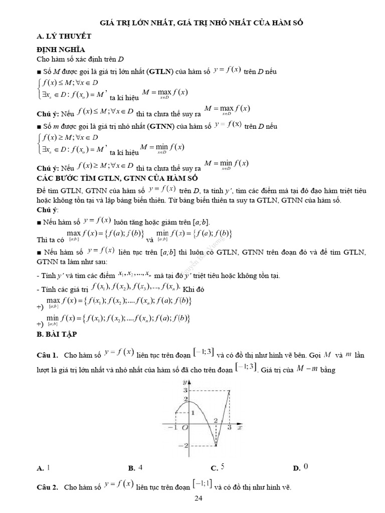 B3.Gia Tri Lon Nhat, Gia Tri Nho Nhat | PDF