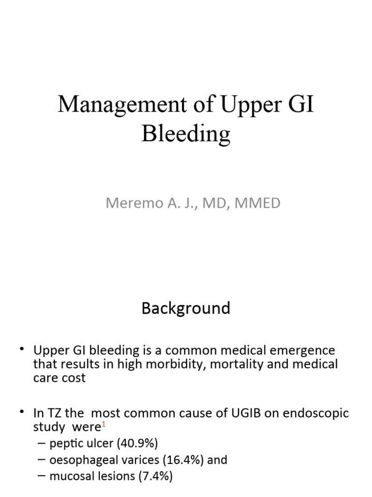 Management of Upper GI Bleeding | PDF | Stomach | Gastroenterology