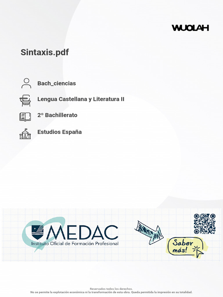 Wuolah Free Sintaxis | PDF | Verbo | Predicado (Gramática)