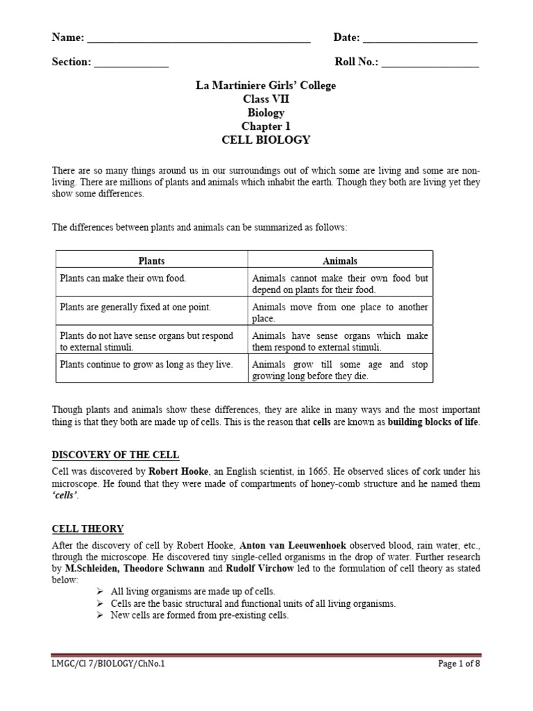 Chapter-1, Cell Biology | PDF | Endoplasmic Reticulum | Cell (Biology)