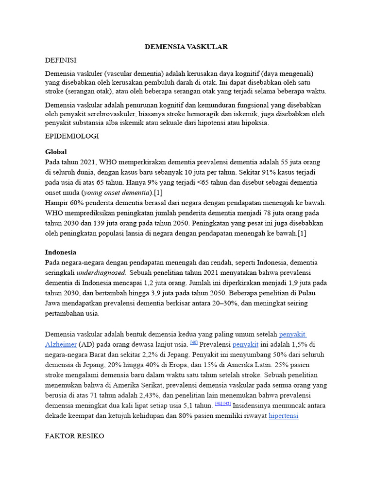 DEMENSIA VASKULAR Sesi 2 | PDF