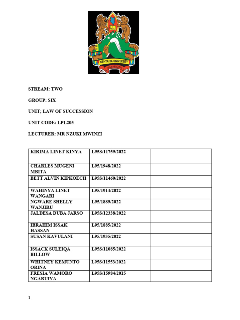 GROUP 6 LAW OF SUCESSION | PDF | Will And Testament | Wills And Trusts