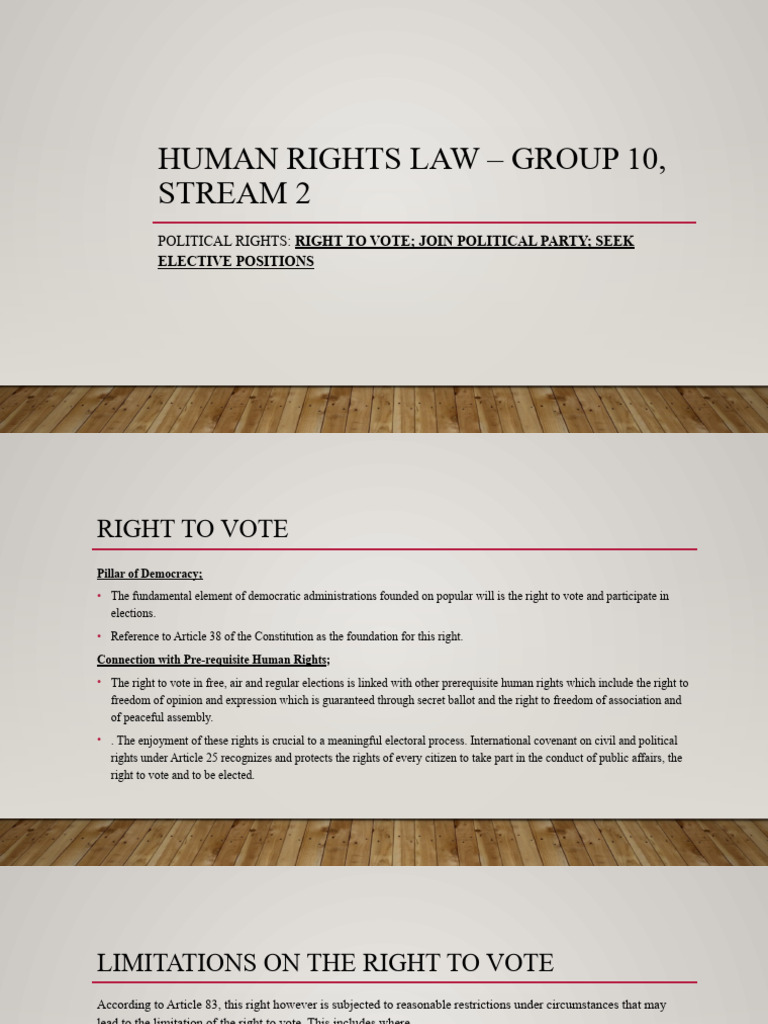 Kenya's Political Rights Explained | PDF | Elections | Suffrage