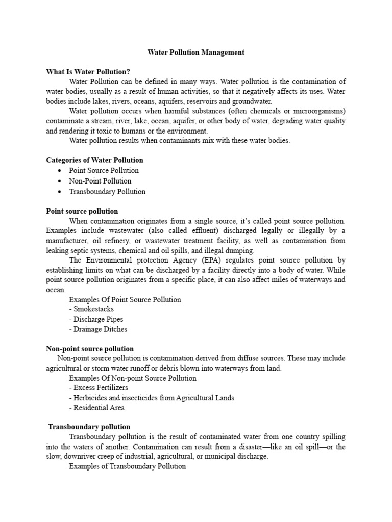 Group4 NatSci Water Pollution Management | PDF | Water Pollution ...