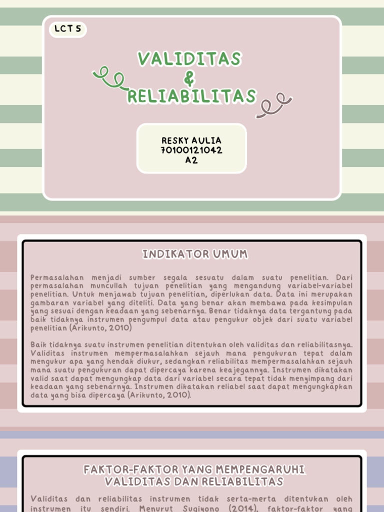 Validitas Dan Reliabilitas | PDF | Komputer