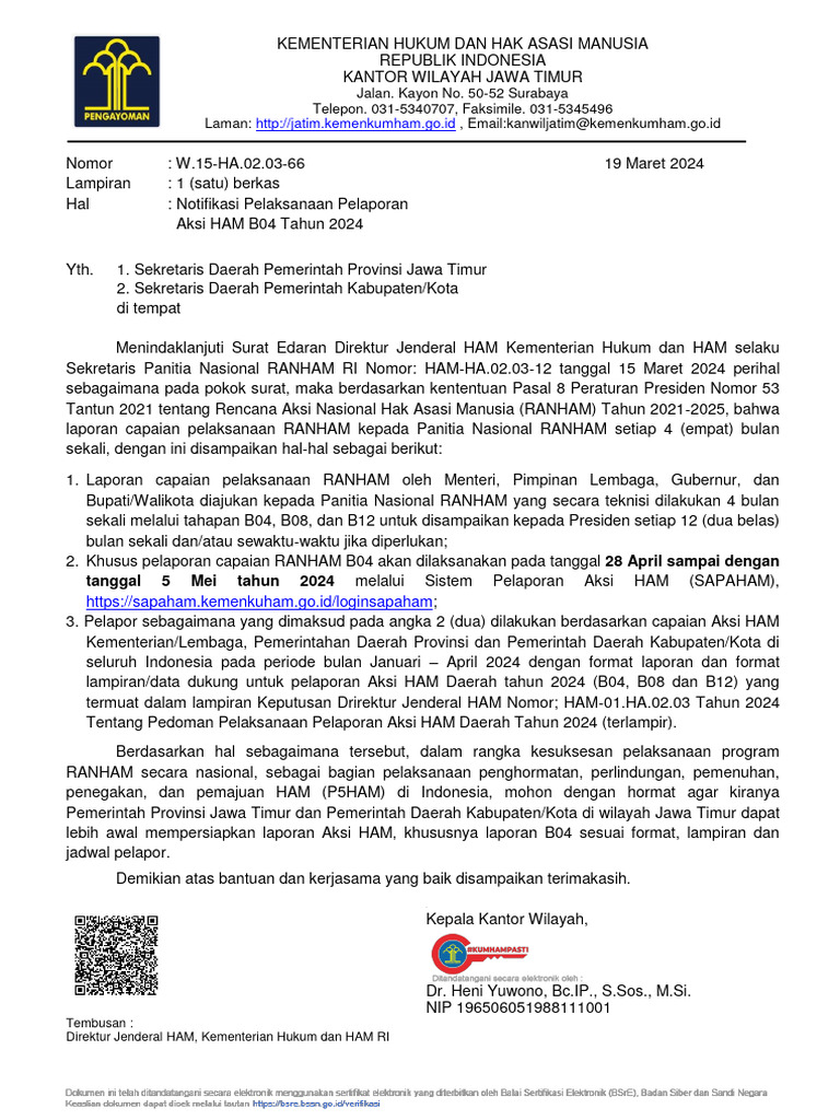 Surat Notifikasi B04 | PDF