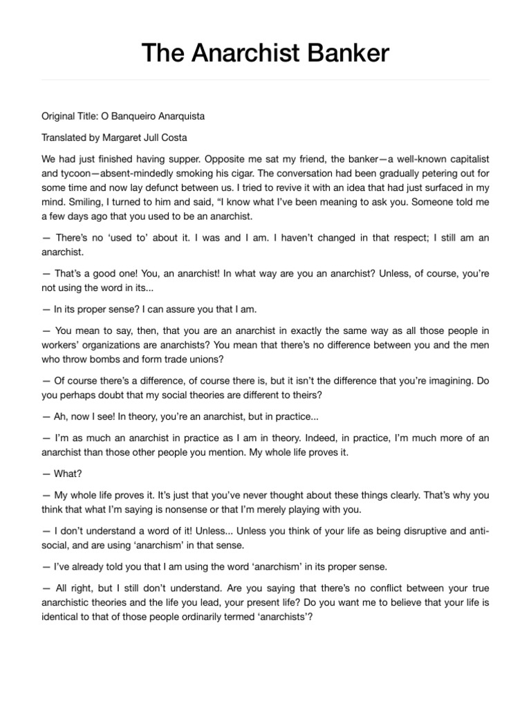 The Anarchist Banker - The Anarchist Library | PDF | Anarchism | Altruism