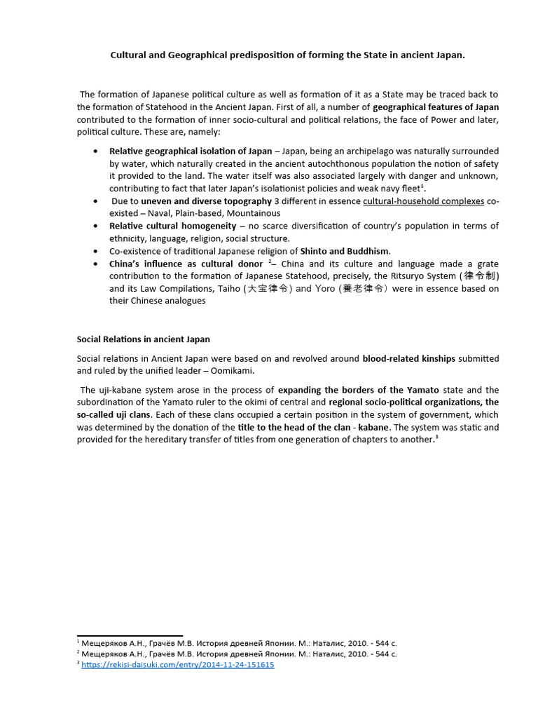 Early Statehood in Japan | PDF | Japan | Sovereignty