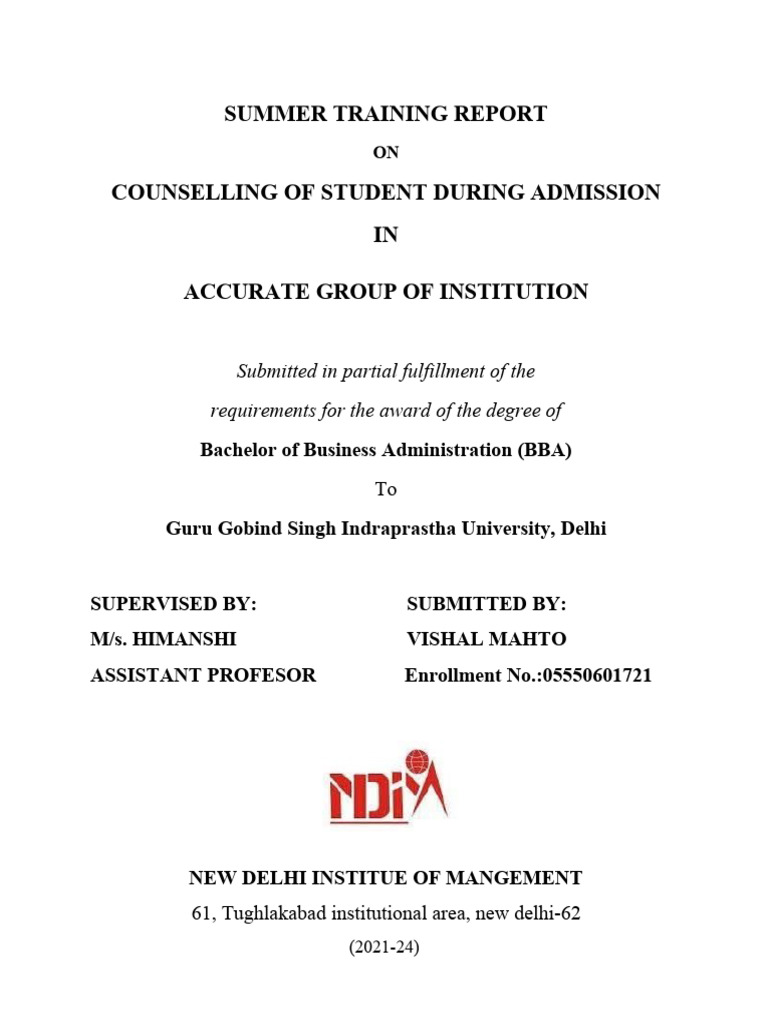 Summer Training Report | PDF | Methodology | Qualitative Research