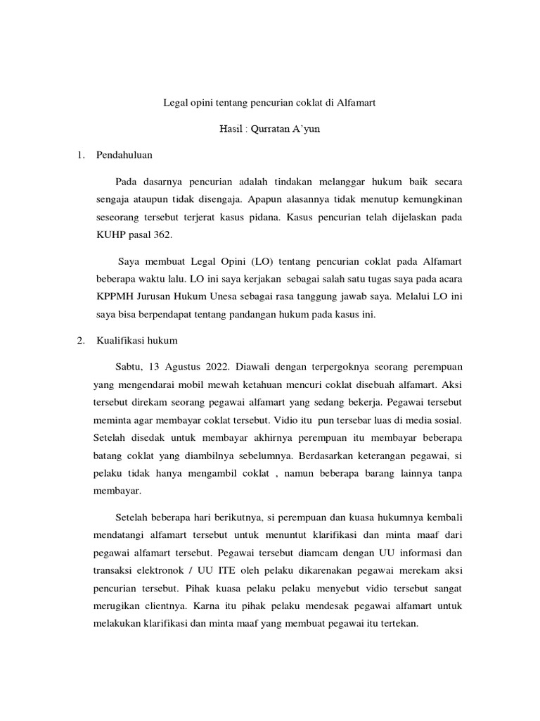 Legal Opini Ayun | PDF