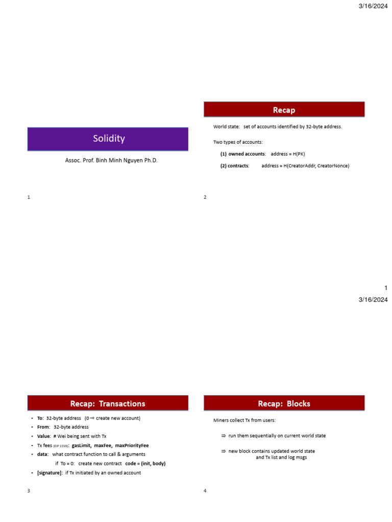 Lecture 5 - Solidity Programming Language | PDF | Code | Variable (Computer Science)