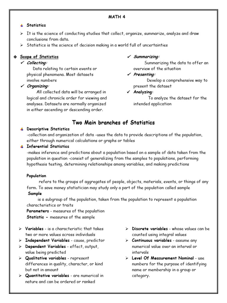 MATH 4 | PDF | Statistics | Sampling (Statistics)