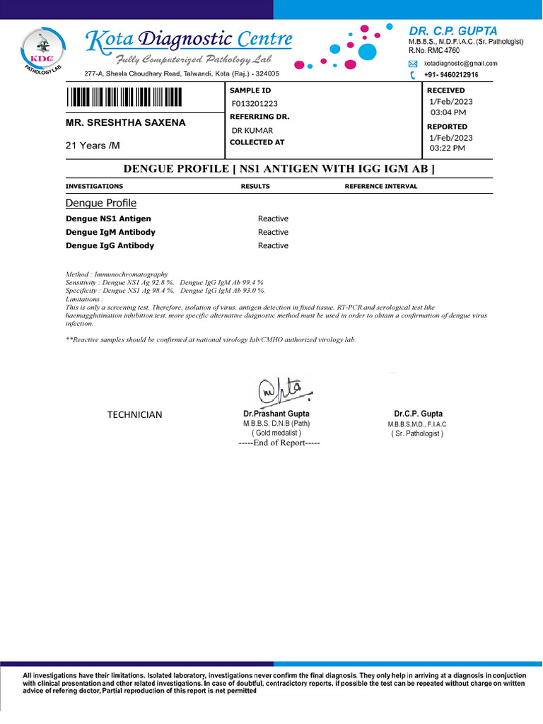 Dengue Test | PDF | Antibody | Serology