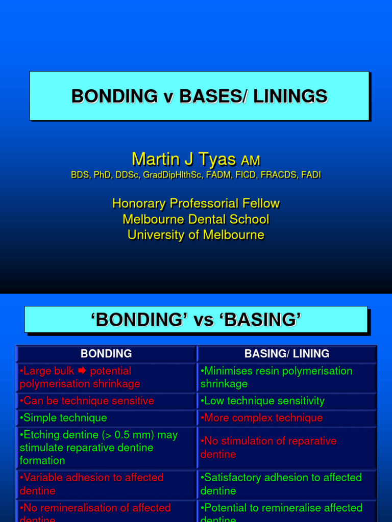 TYAS - Evidence Regarding Bases-Linings 15-APR-19 | PDF | Dental ...