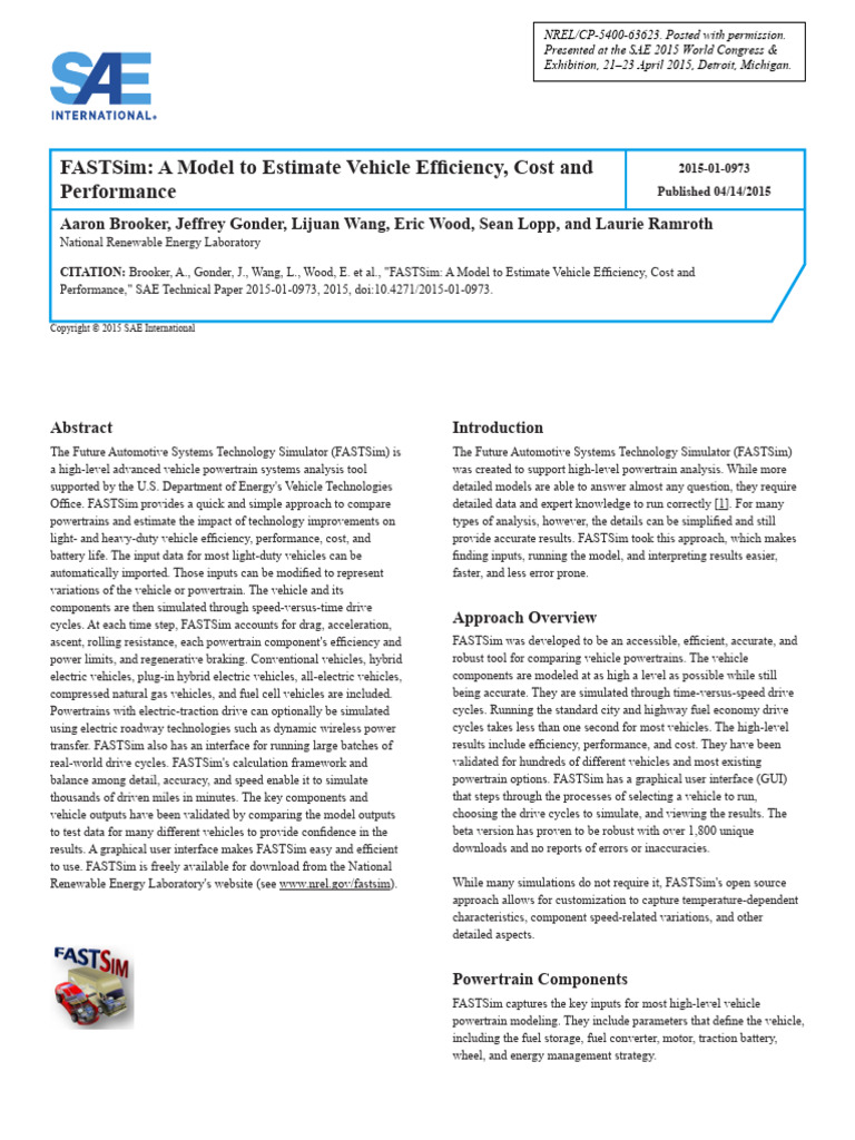 Hiểu fastsim | PDF | Engines | Plug In Hybrid