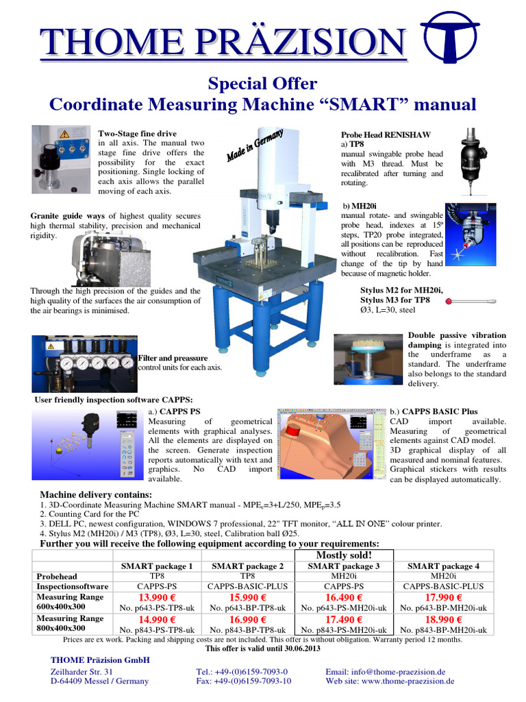Special Offer Manual CMM SMART Capps Thome | PDF | Computer Aided Design | 3 D Computer Graphics