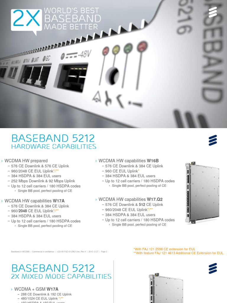 Baseband in WDCMA - 5212 and 5216 | PDF | High Speed Packet Access ...