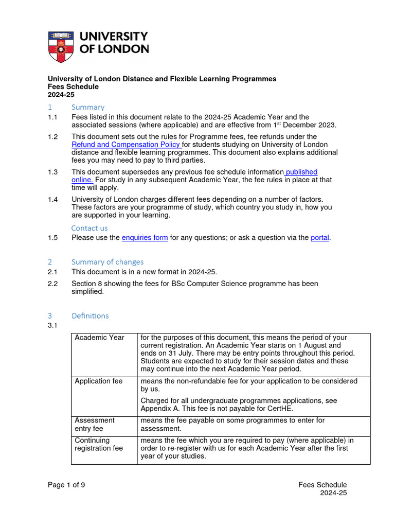 BSc Computer Science Fees 2024-25 | PDF | Value Added Tax | Fee